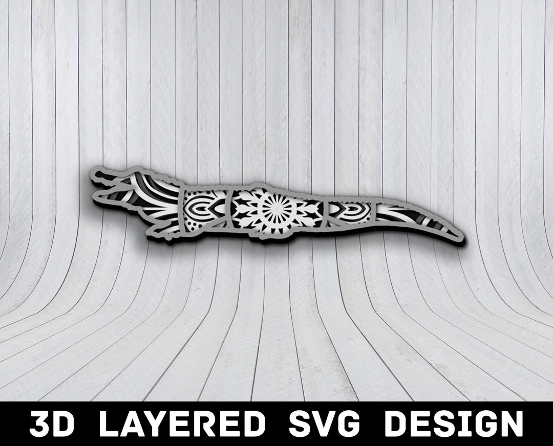 3D Mandala Crocodile SVG File, Crocodile SVG Files, Alligator Mandala ...