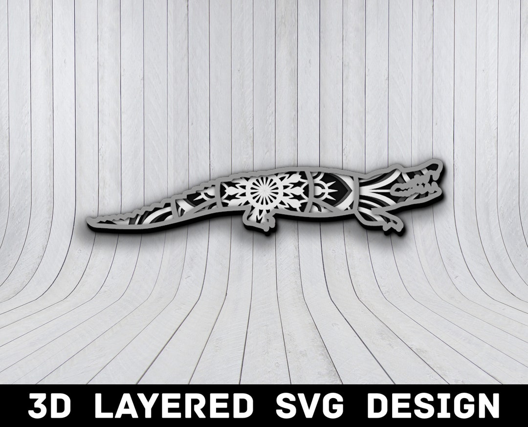 3D Mandala Alligator SVG File, Alligator SVG Files, Alligator Mandala ...