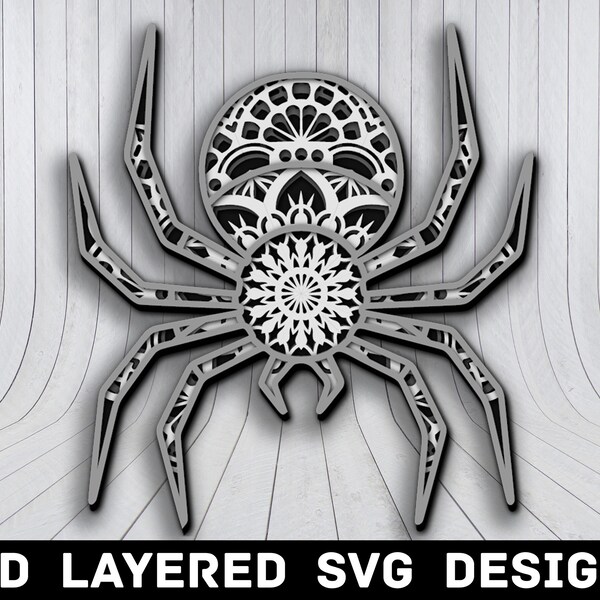 3d Layer Spider Svg - Etsy