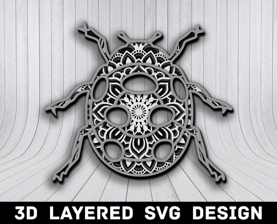 3D Mandala Bugs SVG File Bugs Mandala SVG Files Beetle Bugs | Etsy