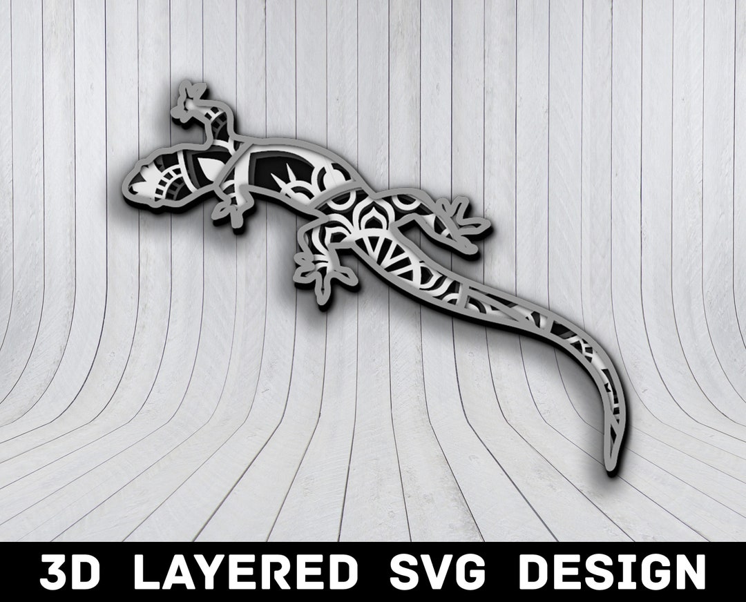 3D Mandala Lizard SVG File, Lizard Mandala SVG Files, Gecko 3D Mandala ...