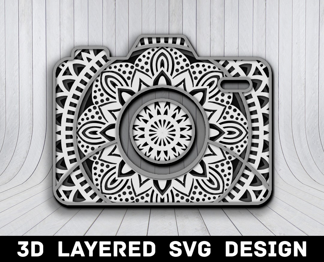 3D Mandala Camera SVG File, Camera Mandala SVG Files, Camera 3D Mandala ...