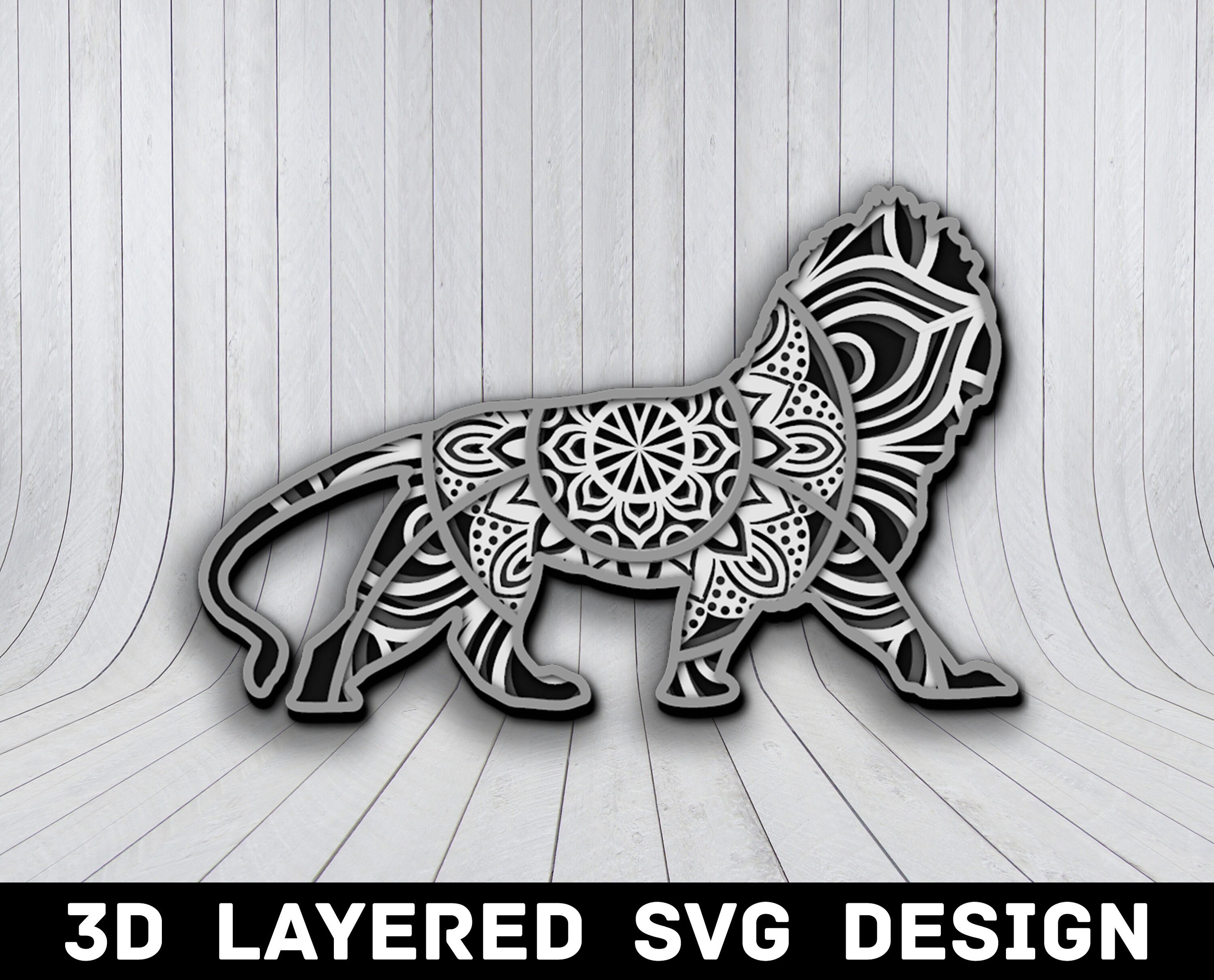 3D Mandala Lion SVG File Lion Mandala SVG Files Lioness 3D - Etsy Canada