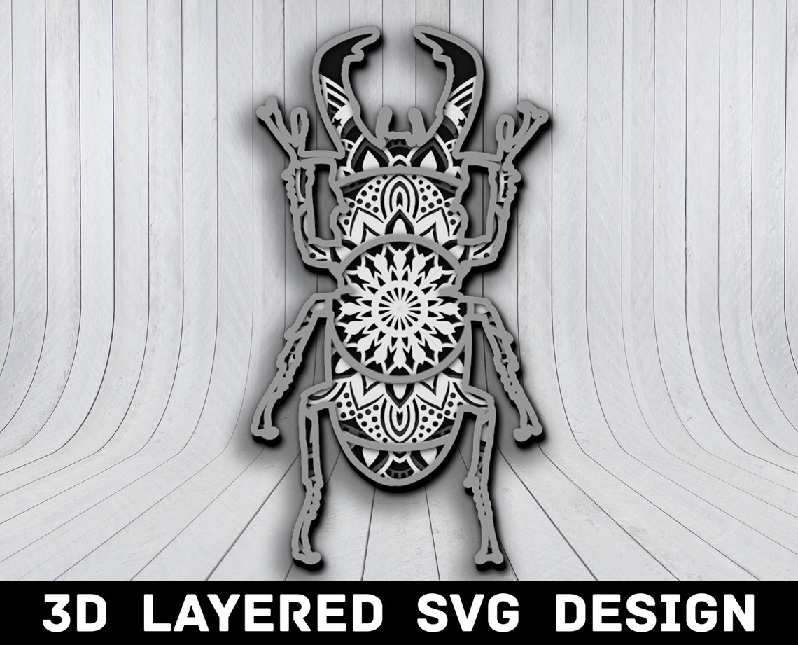 3D Mandala Bugs SVG File Bug Mandala SVG Files Beetle Bugs - Etsy