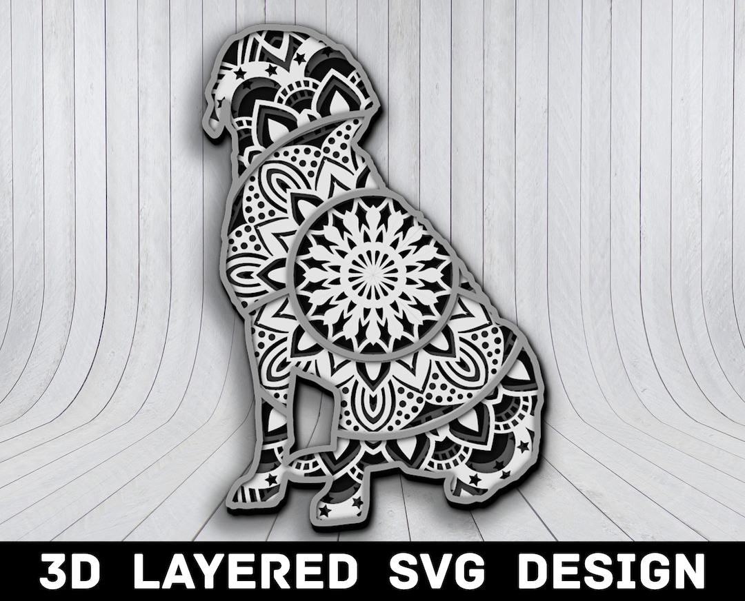 3D Mandala Dog SVG File, Dog Mandala SVG Files, Dog 3D Mandala, Dogs ...