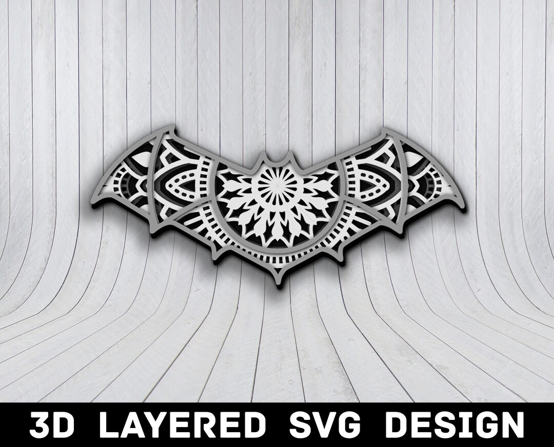 3D Mandala Bat SVG File, 3D Bat Mandala SVG Files, Bat 3D Mandala ...