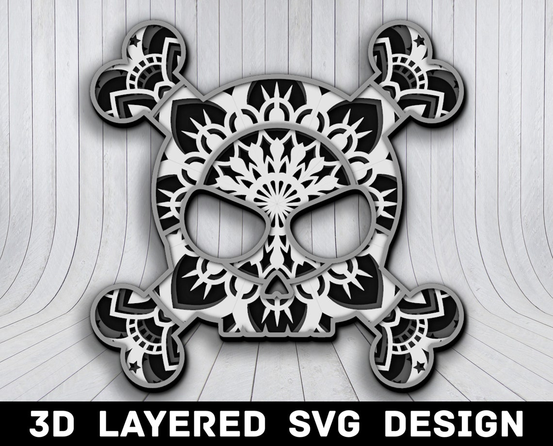 3D Mandala Skull SVG File Skull Mandala SVG Files Skeleton - Etsy