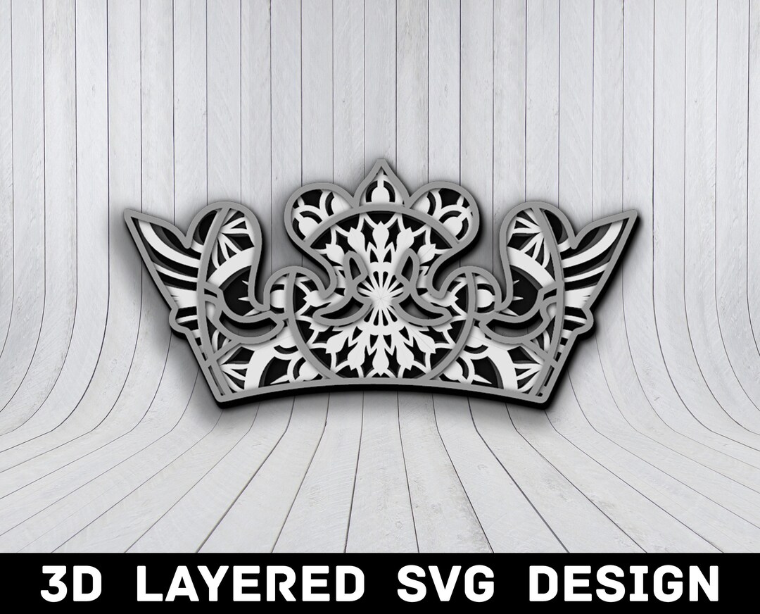 3D Mandala Crown SVG File, Crown Mandala SVG Files, Crown Tiara Mandala ...
