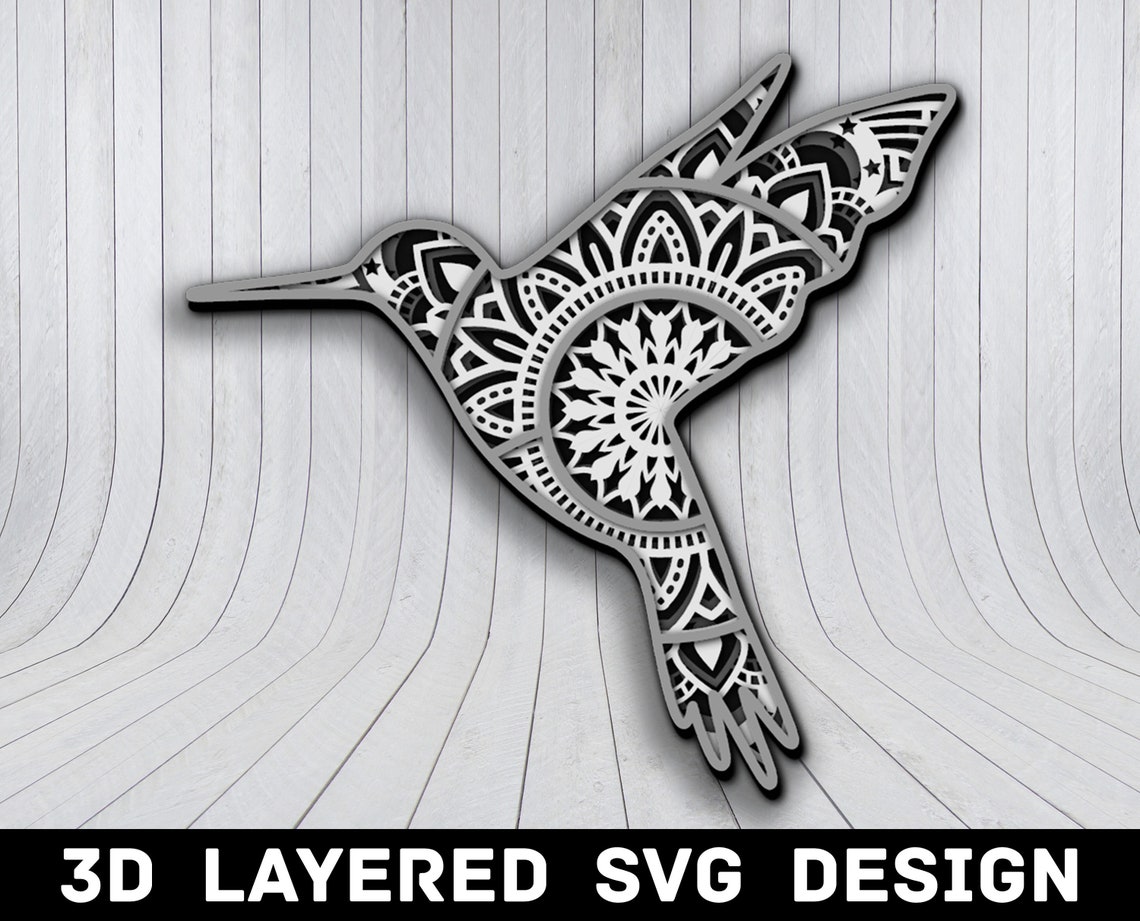 3D Mandala Hummingbird SVG File Hummingbird SVG Files 3D - Etsy