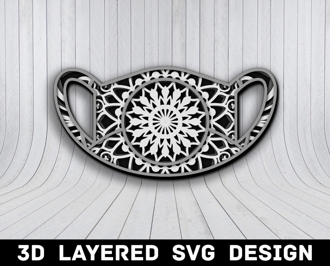 3D Mandala Face Mask SVG File, Facemask SVG Files, Mask 3D Mandala ...
