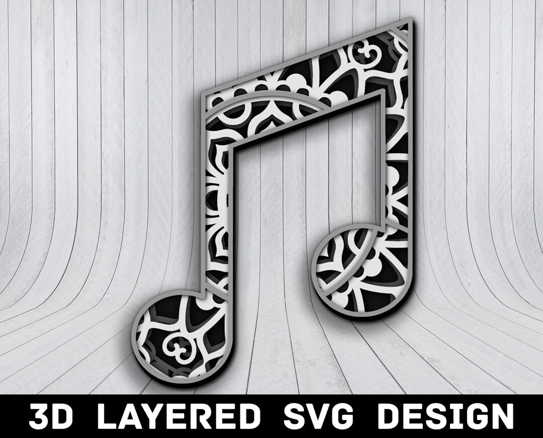 3D Mandala Music Note SVG File, Music SVG Files, Music 3D Mandala ...