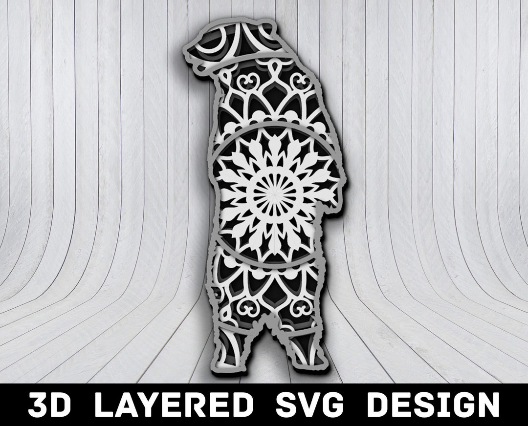 3D Mandala Bear SVG File Bear Mandala SVG Files Mama Bear 3D - Etsy