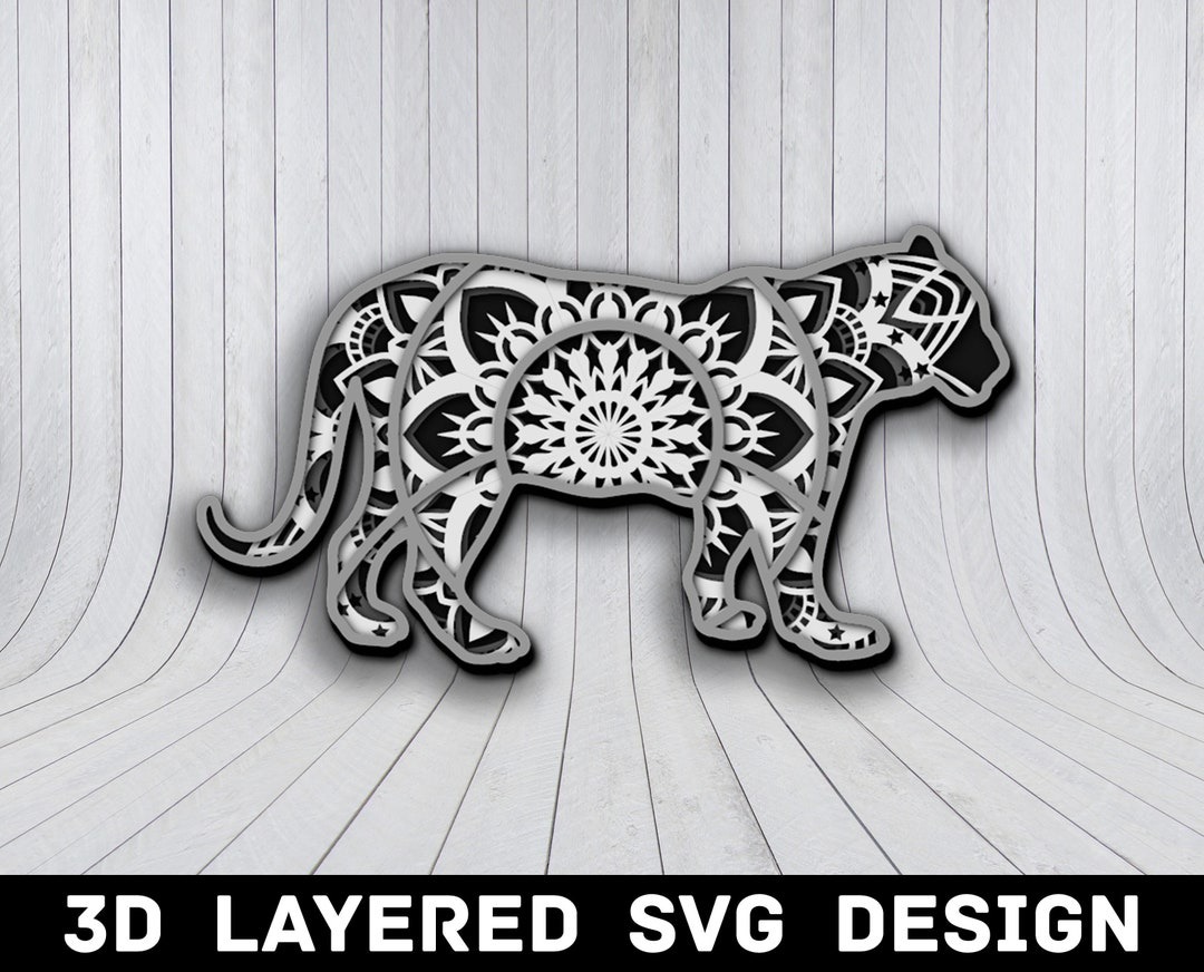 3D Mandala Lion SVG File, Lion Mandala SVG Files, Lioness 3D Mandala ...