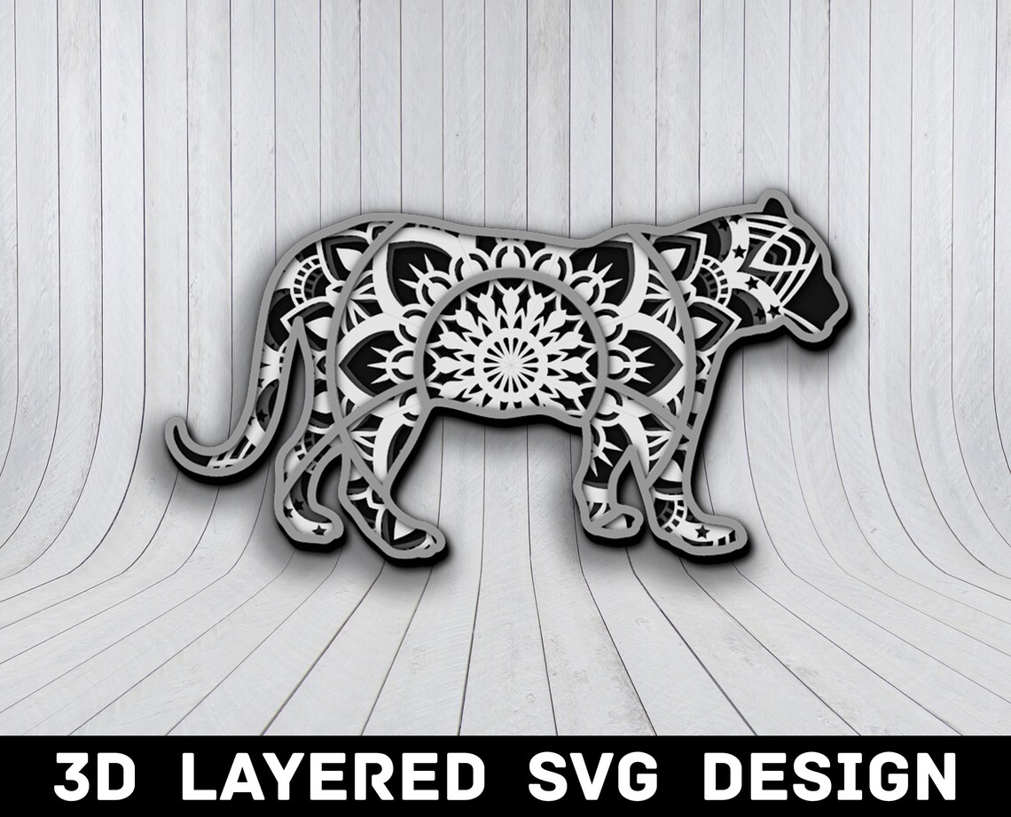 3D Mandala Lion SVG File Lion Mandala SVG Files Lioness 3D - Etsy