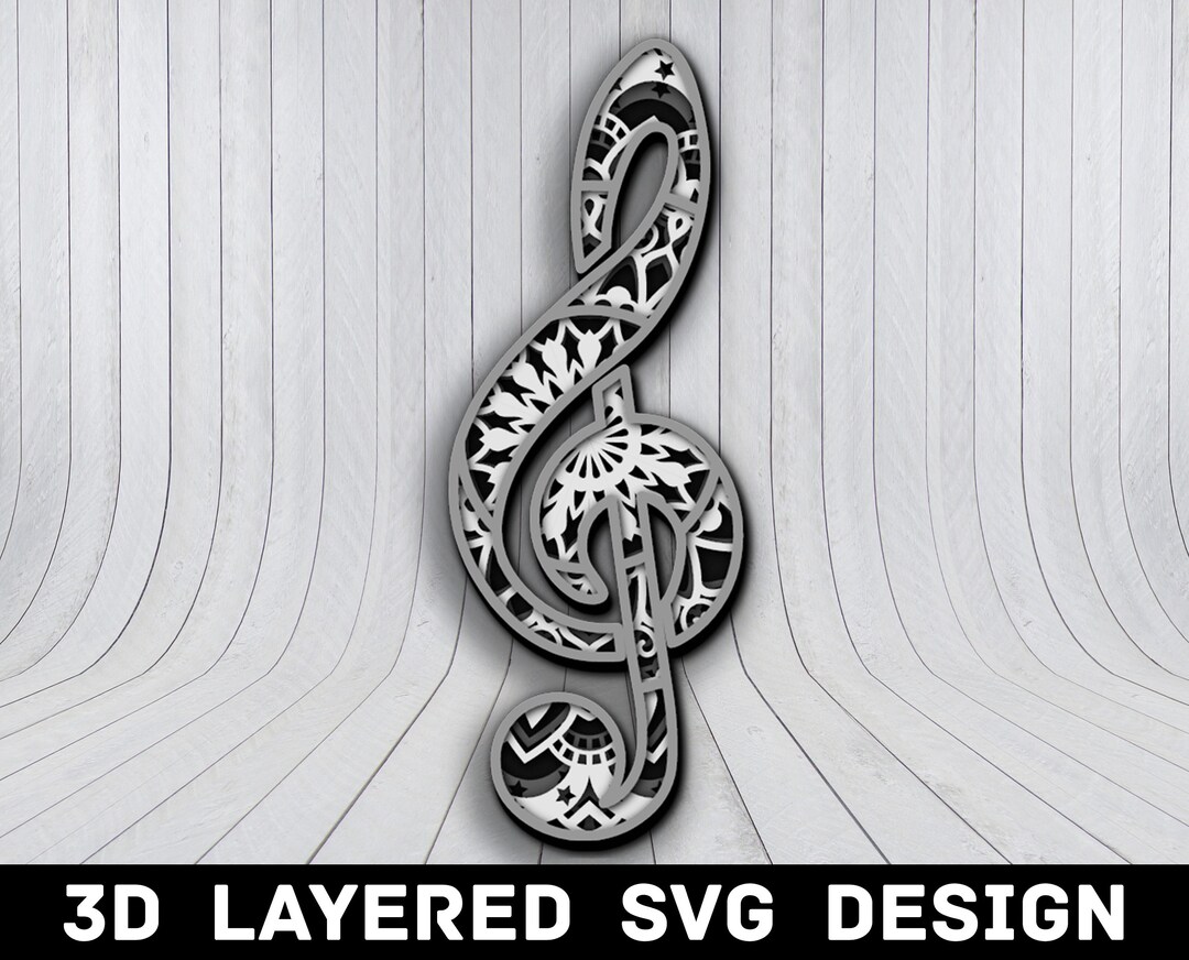 3D Mandala Music Note SVG File, Music SVG Files, Music 3D Mandala ...