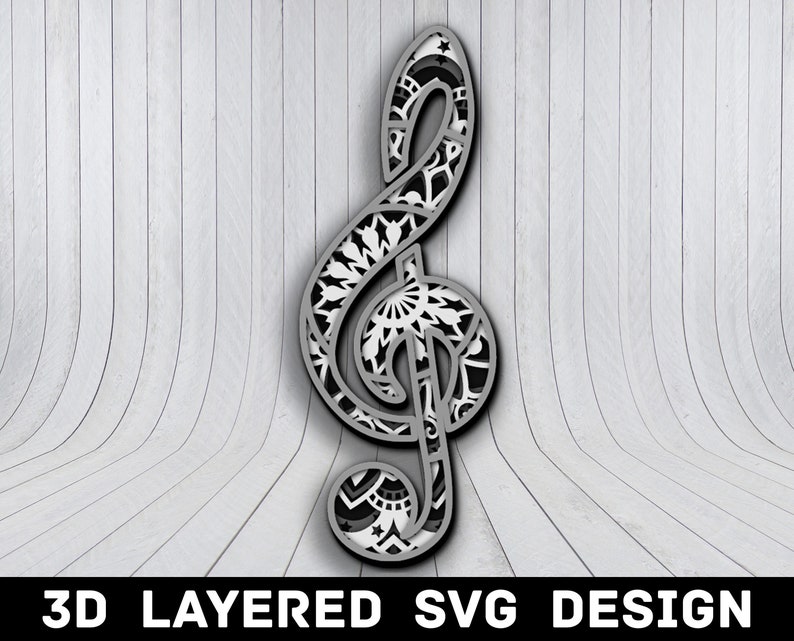 3D Mandala Music Note SVG File Music SVG Files Music 3D - Etsy
