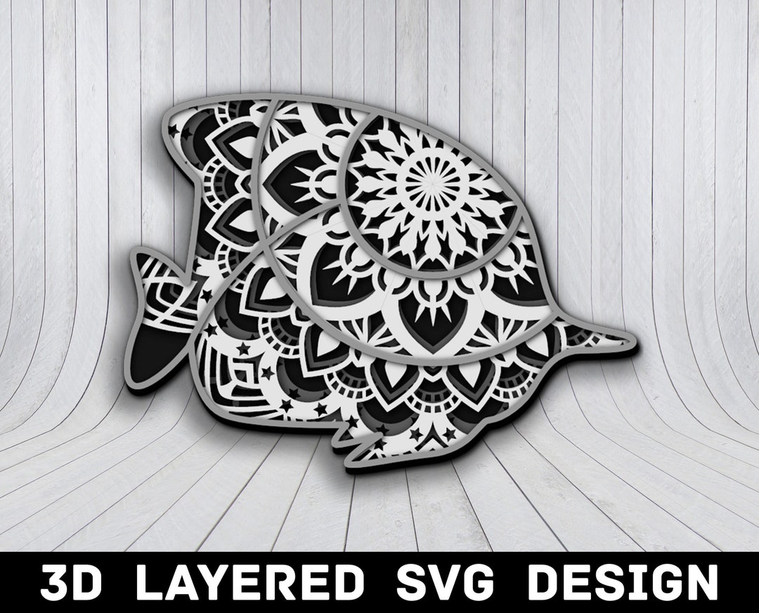 3D Mandala Fish SVG File, Cricut Fish Mandala SVG Files, Fish 3D ...