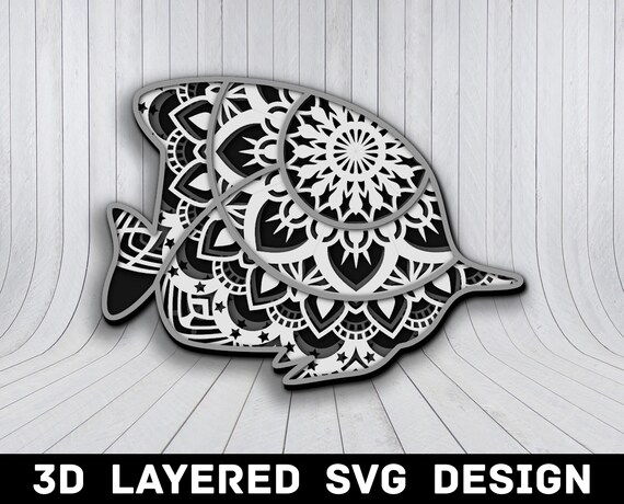 3D Mandala Fish SVG File Cricut Fish Mandala SVG Files Fish - Etsy