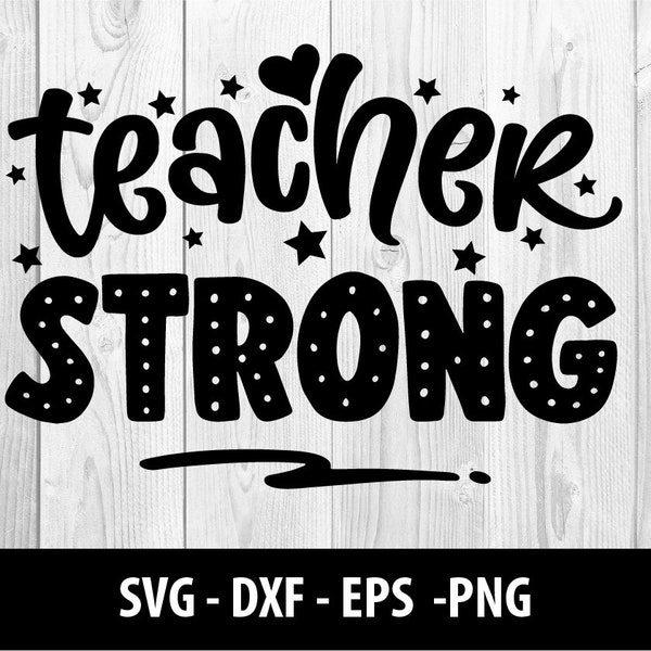 Teacher Strong Svg - Etsy