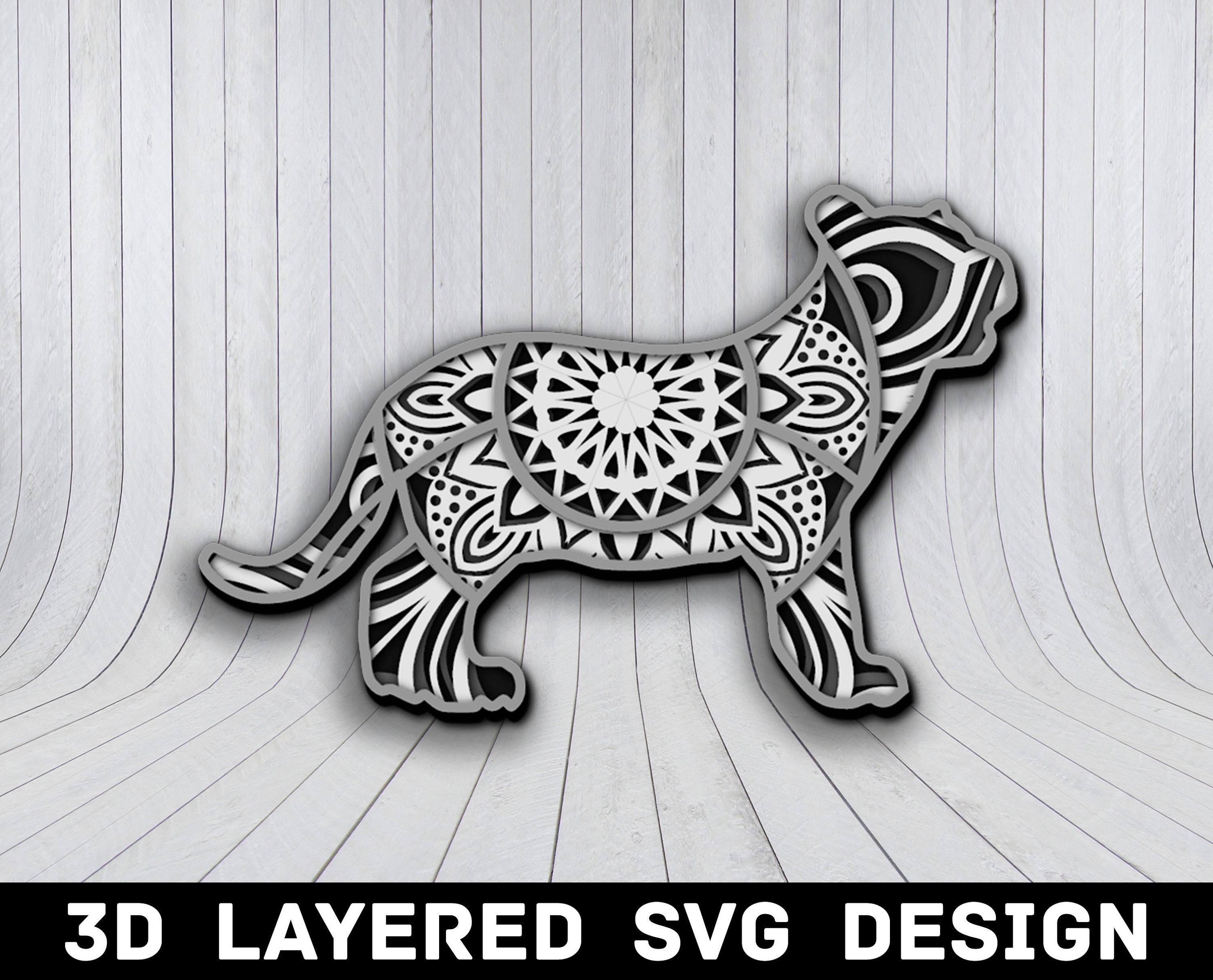 3D Mandala Lion SVG File Lion Mandala SVG Files Lioness 3D | Etsy