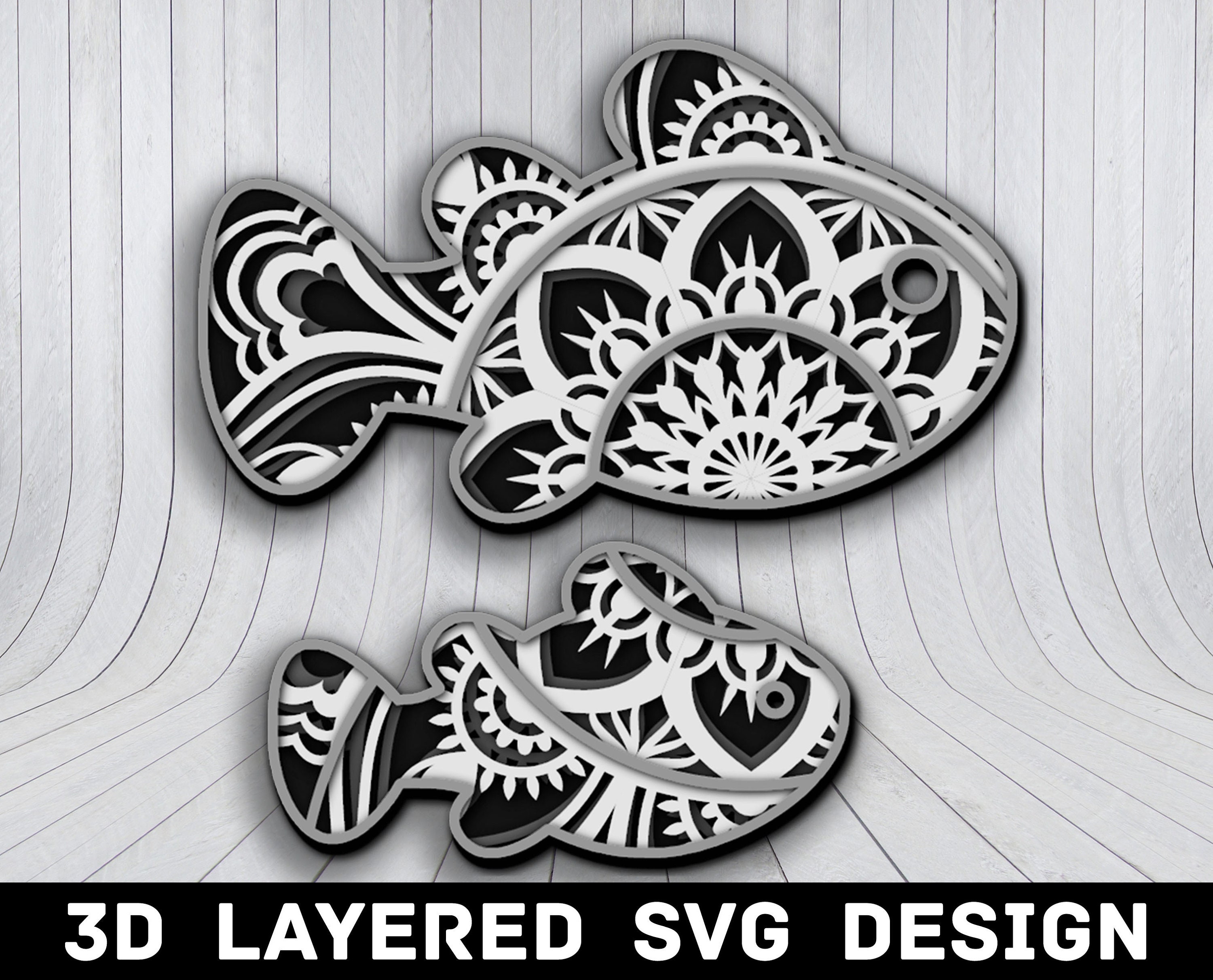 3D Mandala Fish SVG File Cricut Fish Mandala SVG Files Fish - Etsy UK