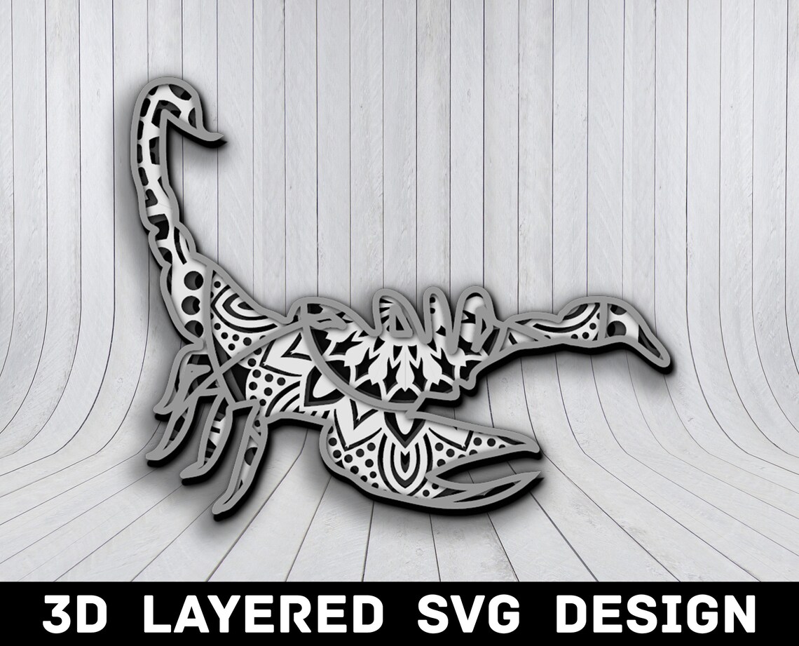 3D Mandala Scorpion SVG File Scorpion SVG Files Scorpion 3D - Etsy