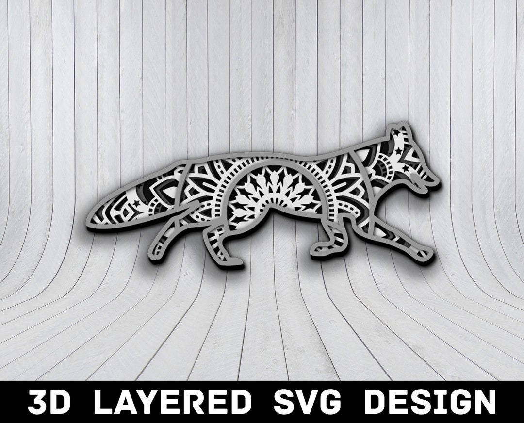 3D Mandala Fox SVG File, Fox Mandala SVG Files, Cricut Red Fox 3D ...