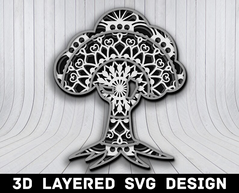 3D Mandala Tree SVG File Tree Mandala SVG Files Cricut Tree - Etsy