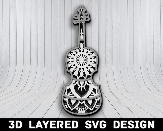 3D Mandala Violin SVG File Violin Mandala SVG Files Violin | Etsy