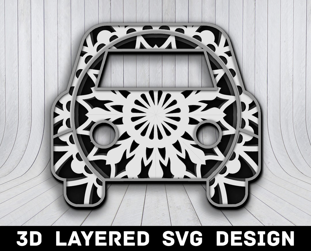 3D Mandala Car SVG File, 3D Car Mandala SVG Files, Racing Car 3D ...