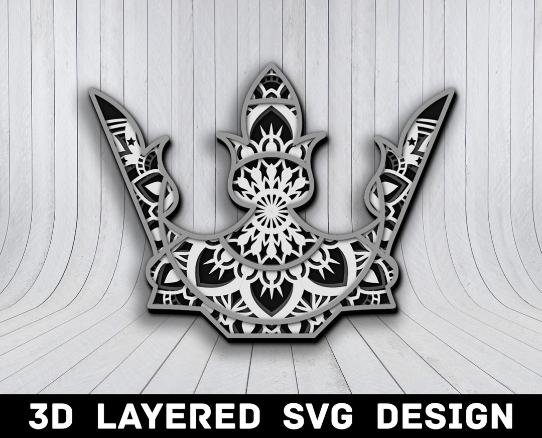 3D Mandala Crown SVG File, Crown Mandala SVG Files, Crown Tiara Mandala ...