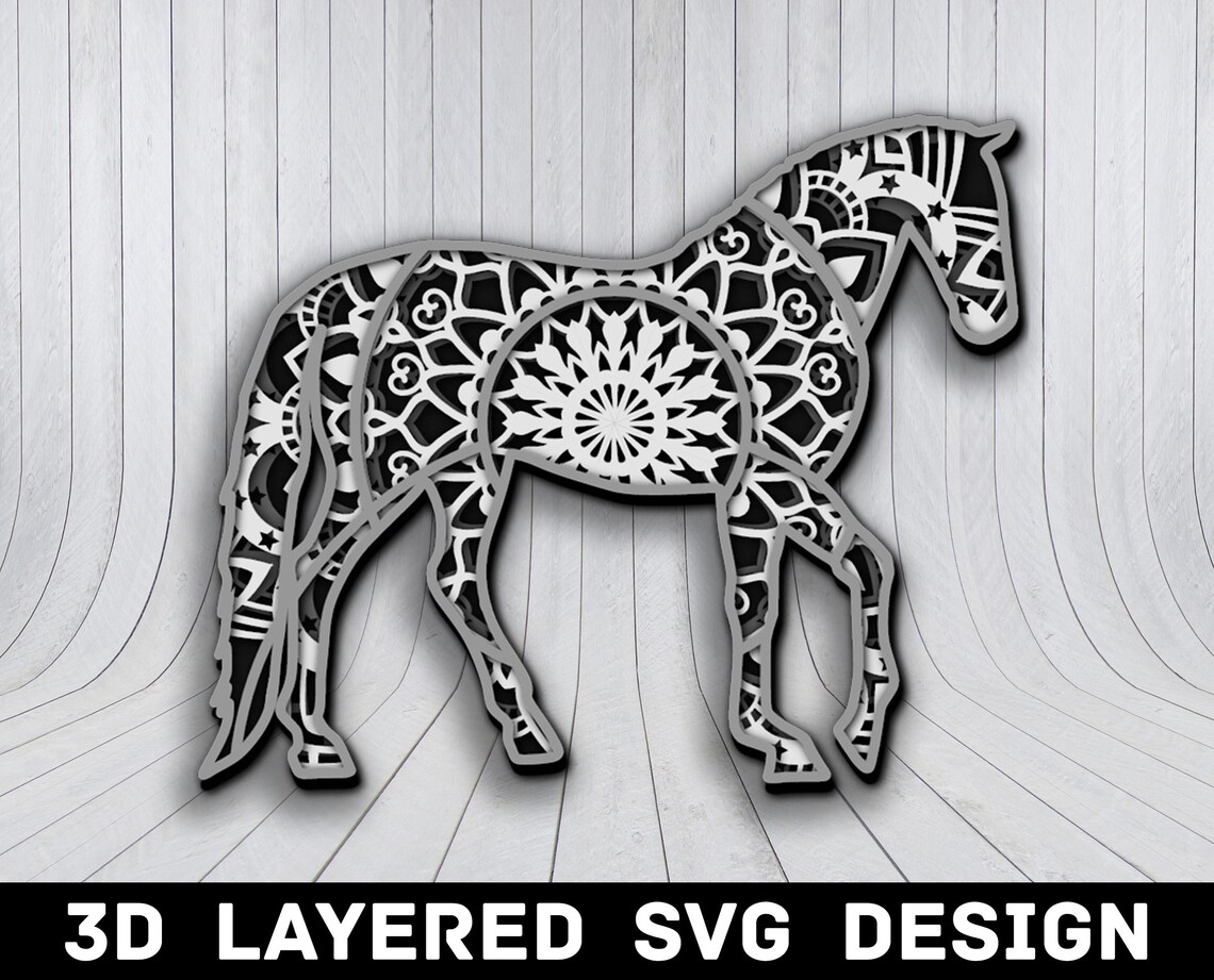 3D Mandala Horse SVG File Horse Mandala SVG Files Stallion - Etsy