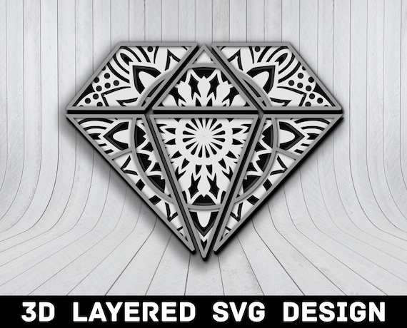3D Mandala Diamond SVG File 3D Diamond SVG Files Diamond 3D | Etsy