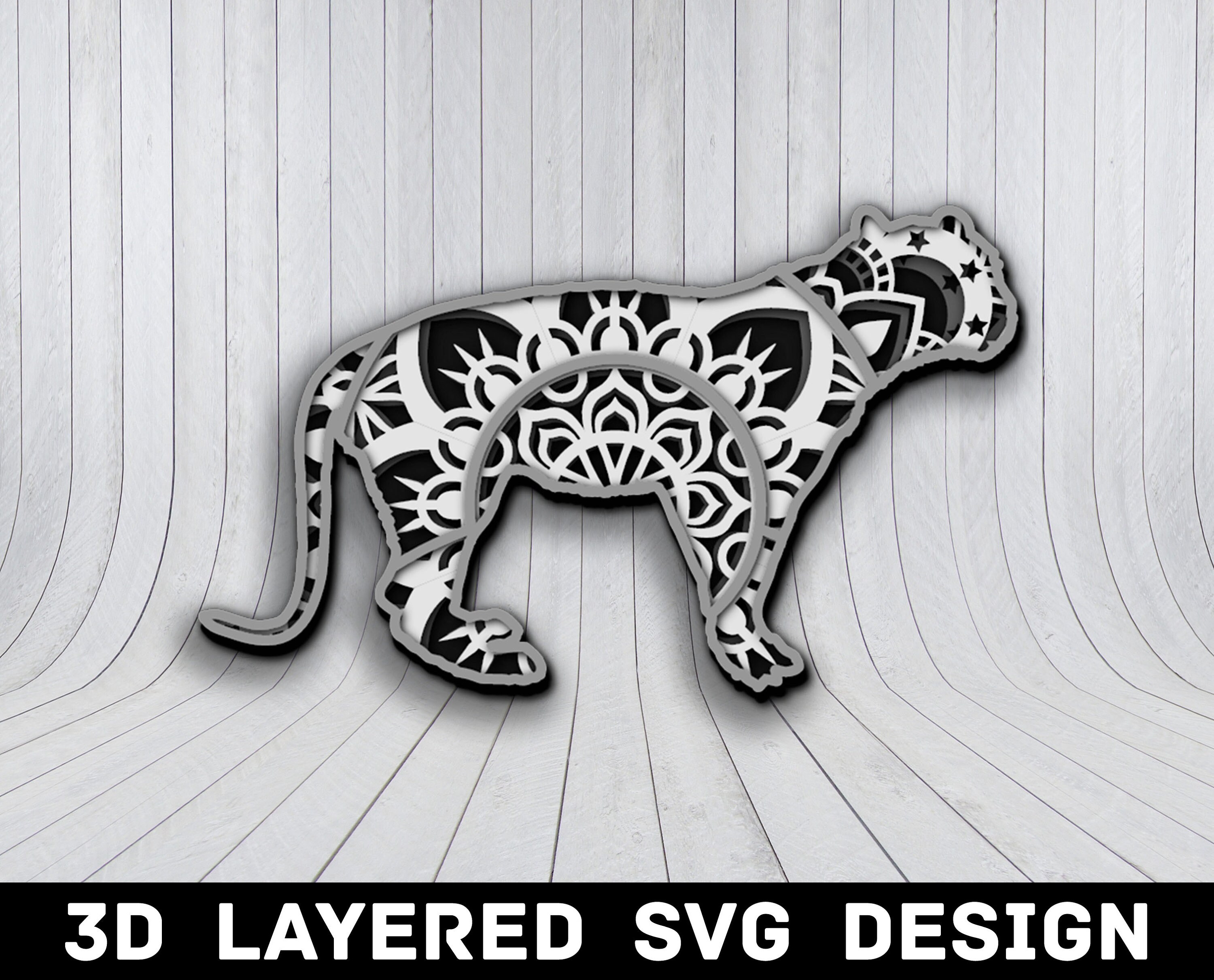 3D Mandala Lion SVG File Lion Mandala SVG Files Lioness 3D | Etsy