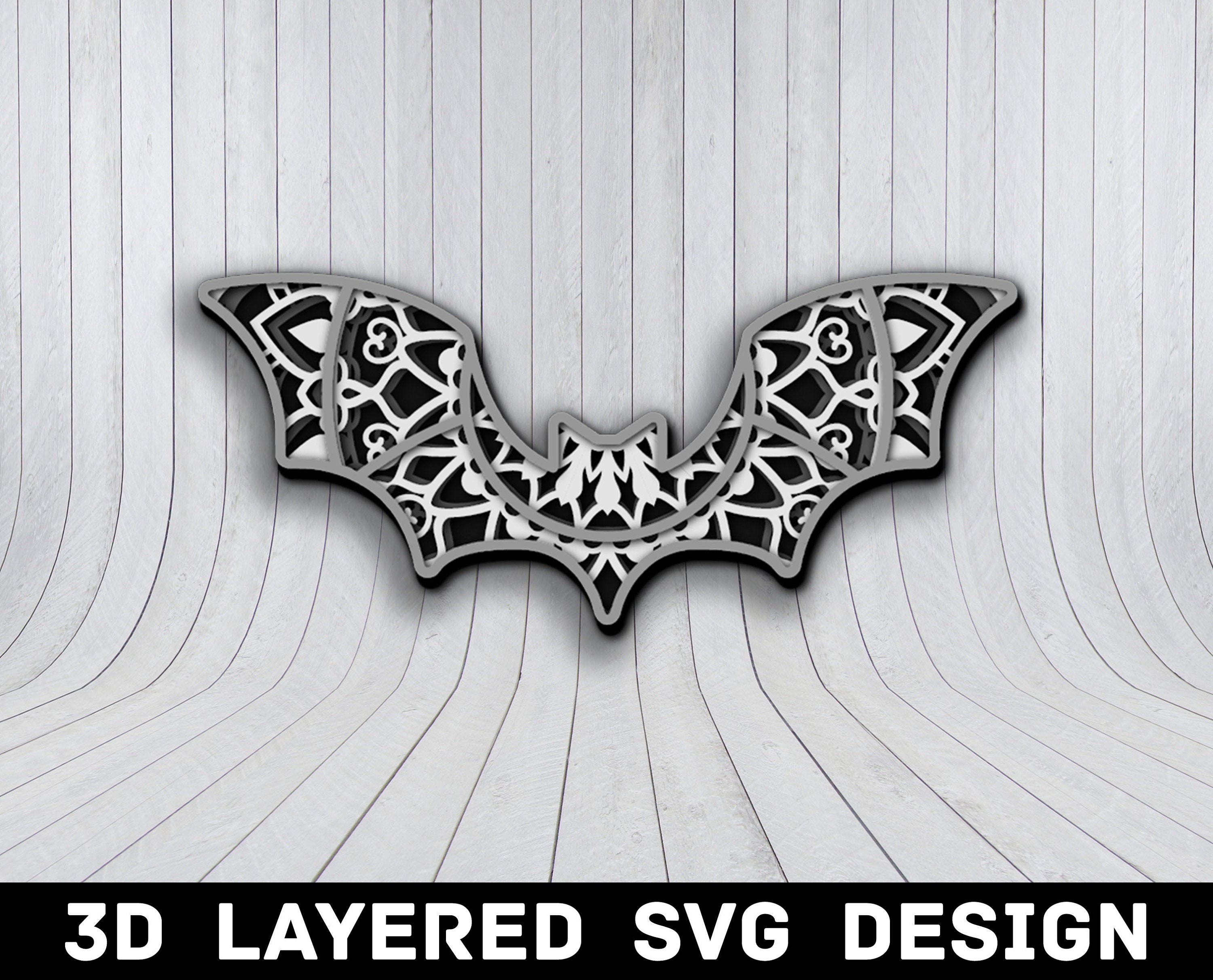 3D Mandala Bat SVG File, 3D Bat Mandala SVG Files, Bat 3D Mandala ...