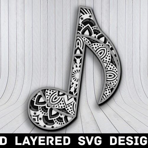 3D Mandala Music Note SVG File Music SVG Files Music 3D - Etsy