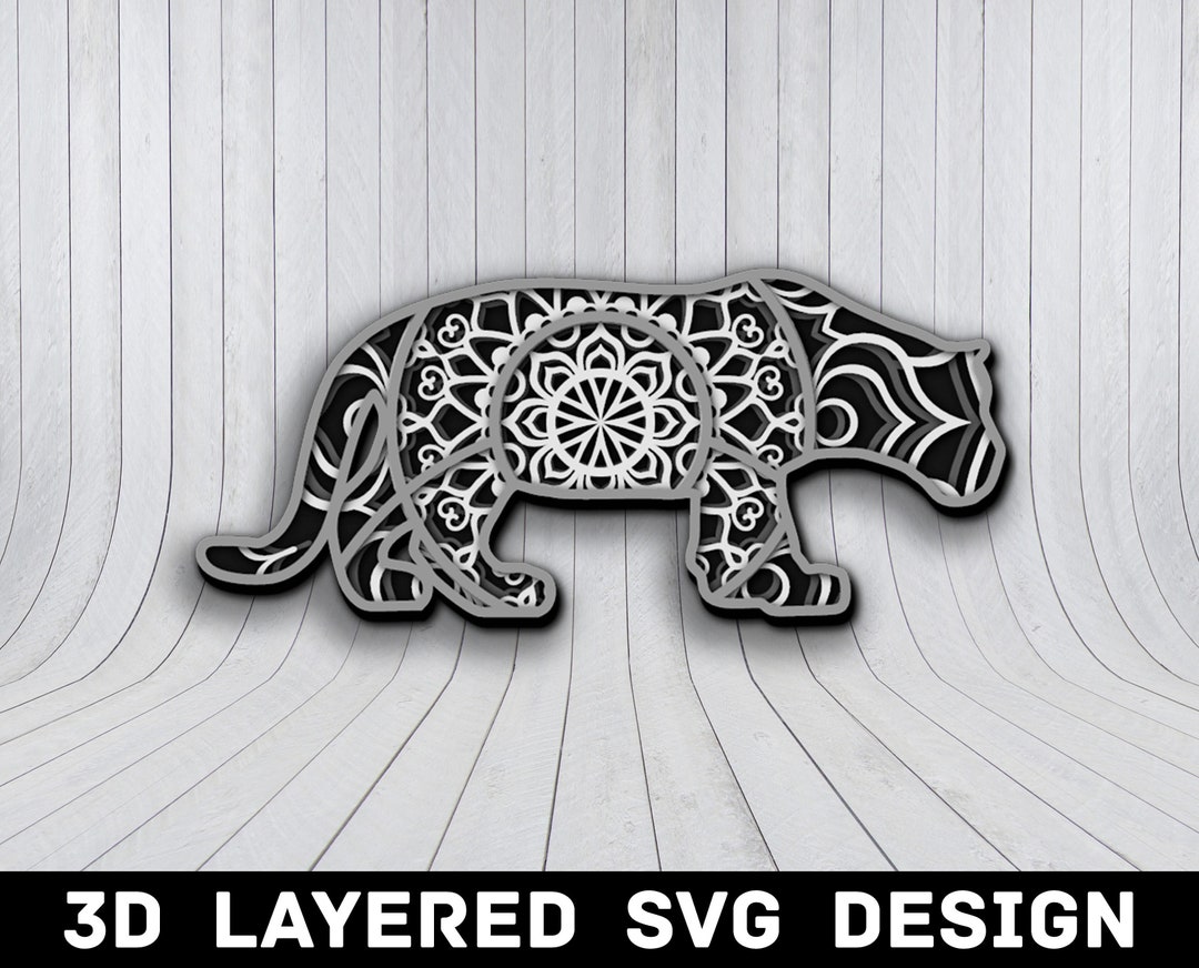 3D Mandala Lion SVG File, Lion Mandala SVG Files, Lioness 3D Mandala ...