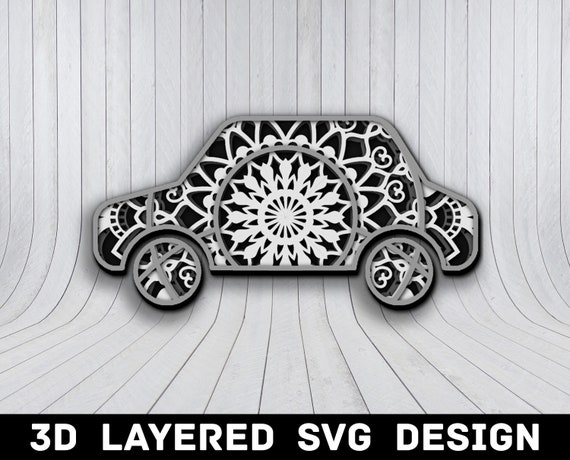 3D Mandala Car SVG File 3D Car Mandala SVG Files Racing Car - Etsy