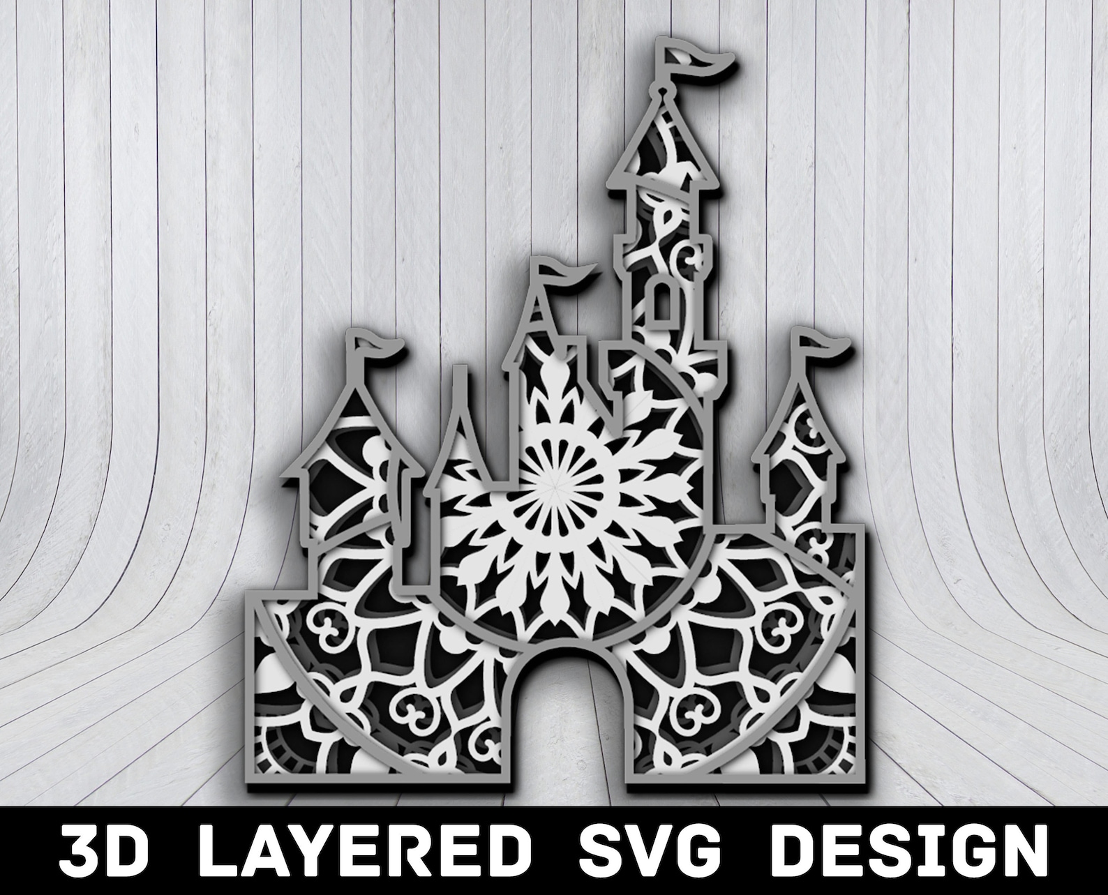 3D Mandala Castle SVG File Castle Mandala SVG Files Castle | Etsy