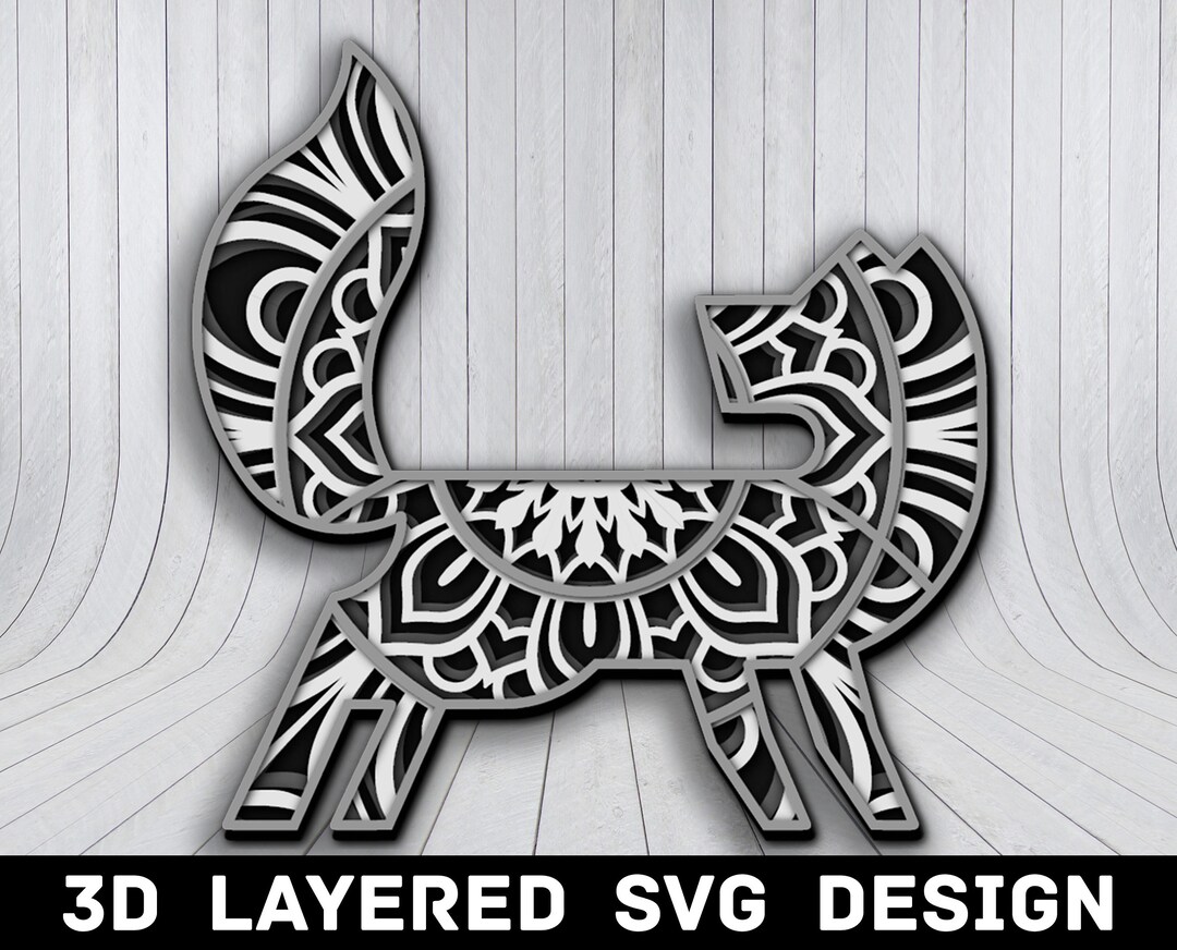 3D Mandala Fox SVG File, Fox Mandala SVG Files, Cricut Red Fox 3D ...