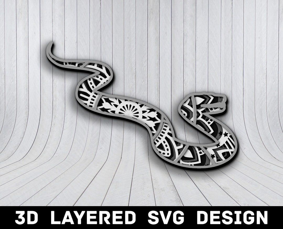 3D Mandala Snake SVG File, Snake Mandala SVG Files, Viper Snake Mandala ...