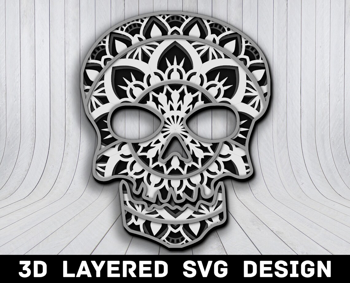 3D Mandala Skull SVG File Skull Mandala SVG Files Skeleton - Etsy