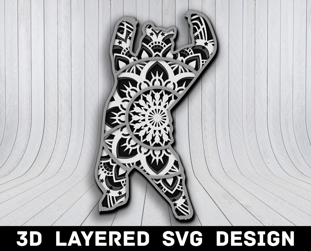 3D Mandala Bear SVG File, Bear Mandala SVG Files, Mama Bear 3D Mandala ...