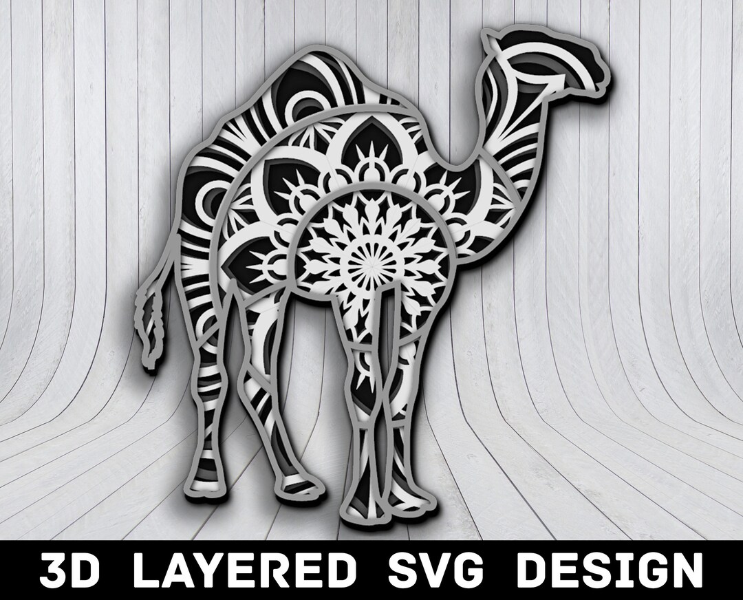 3D Mandala Camel SVG File, 3D Camel Mandala SVG Files, Camel 3D Mandala ...