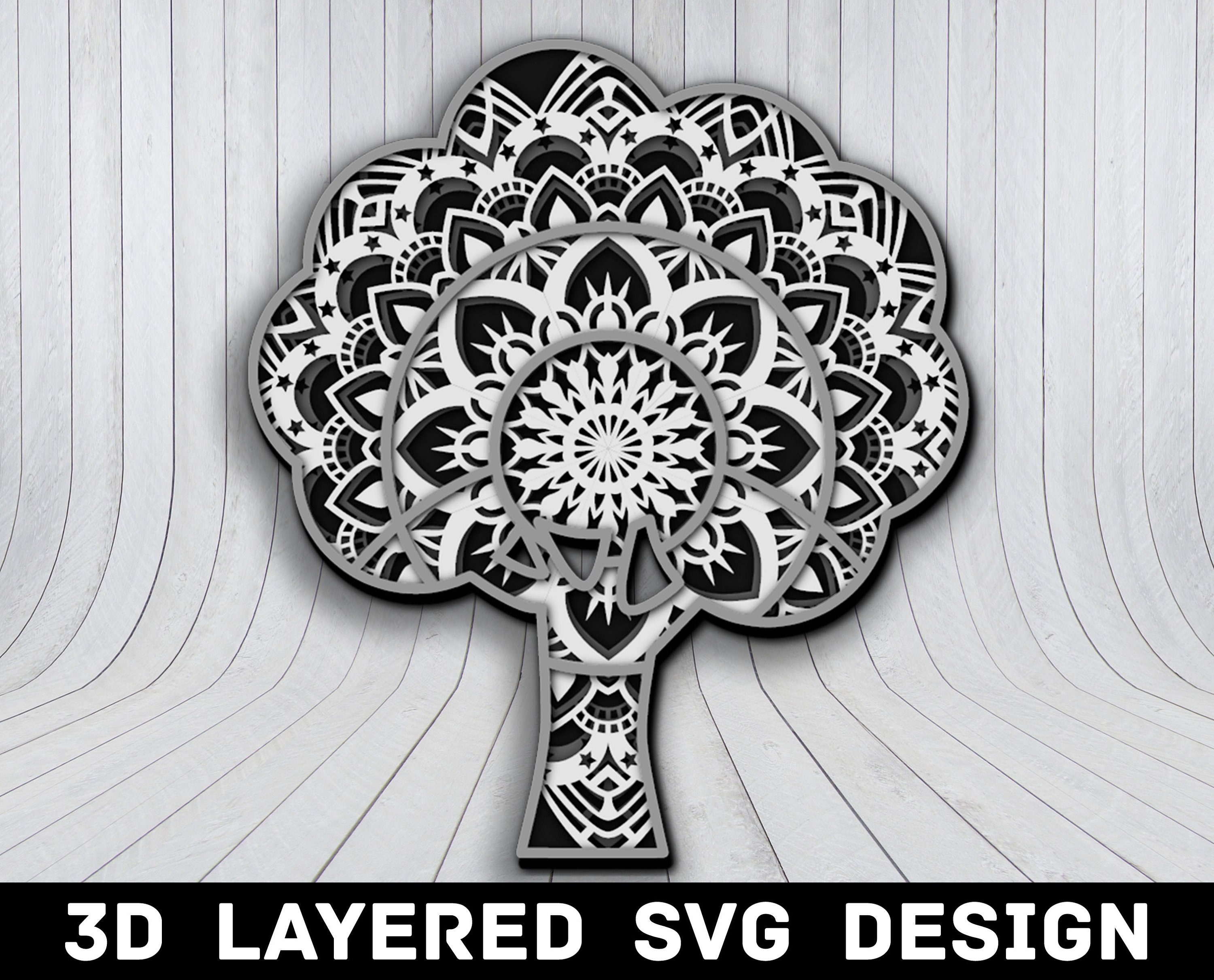 3D Mandala Tree SVG File Tree Mandala SVG Files Cricut Tree | Etsy