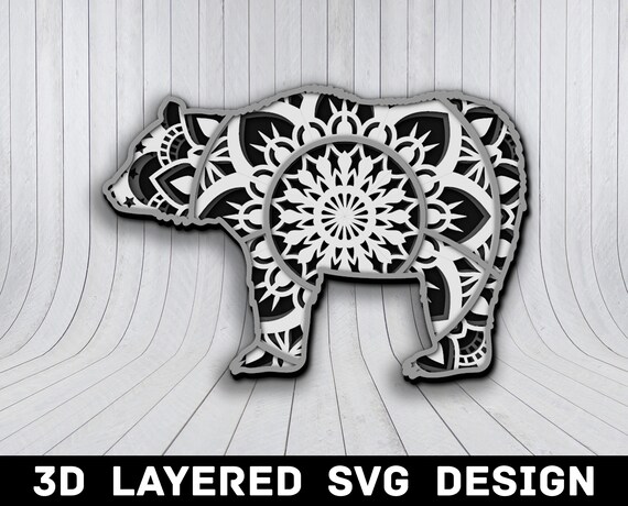 3D Mandala Bear SVG File Bear Mandala SVG Files Mama Bear 3D - Etsy