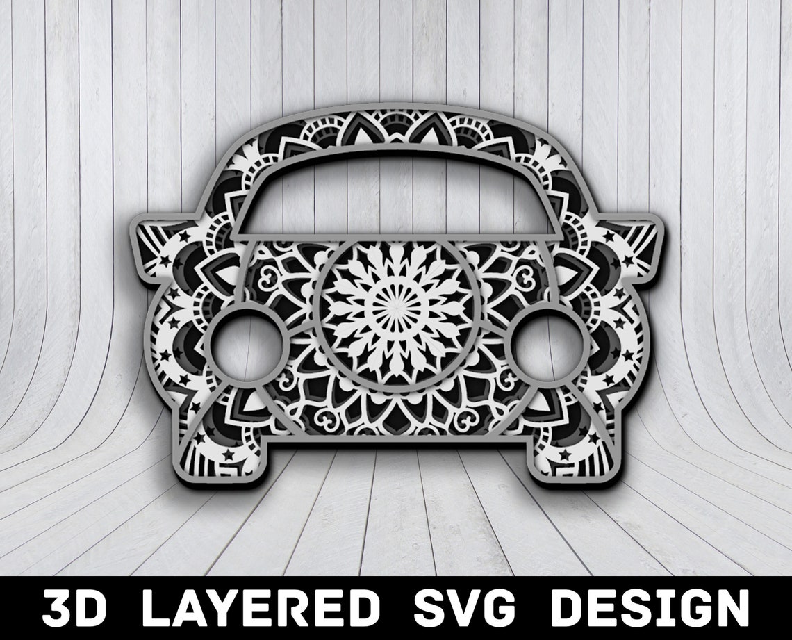 3D Mandala Car SVG File 3D Car Mandala SVG Files Racing Car - Etsy
