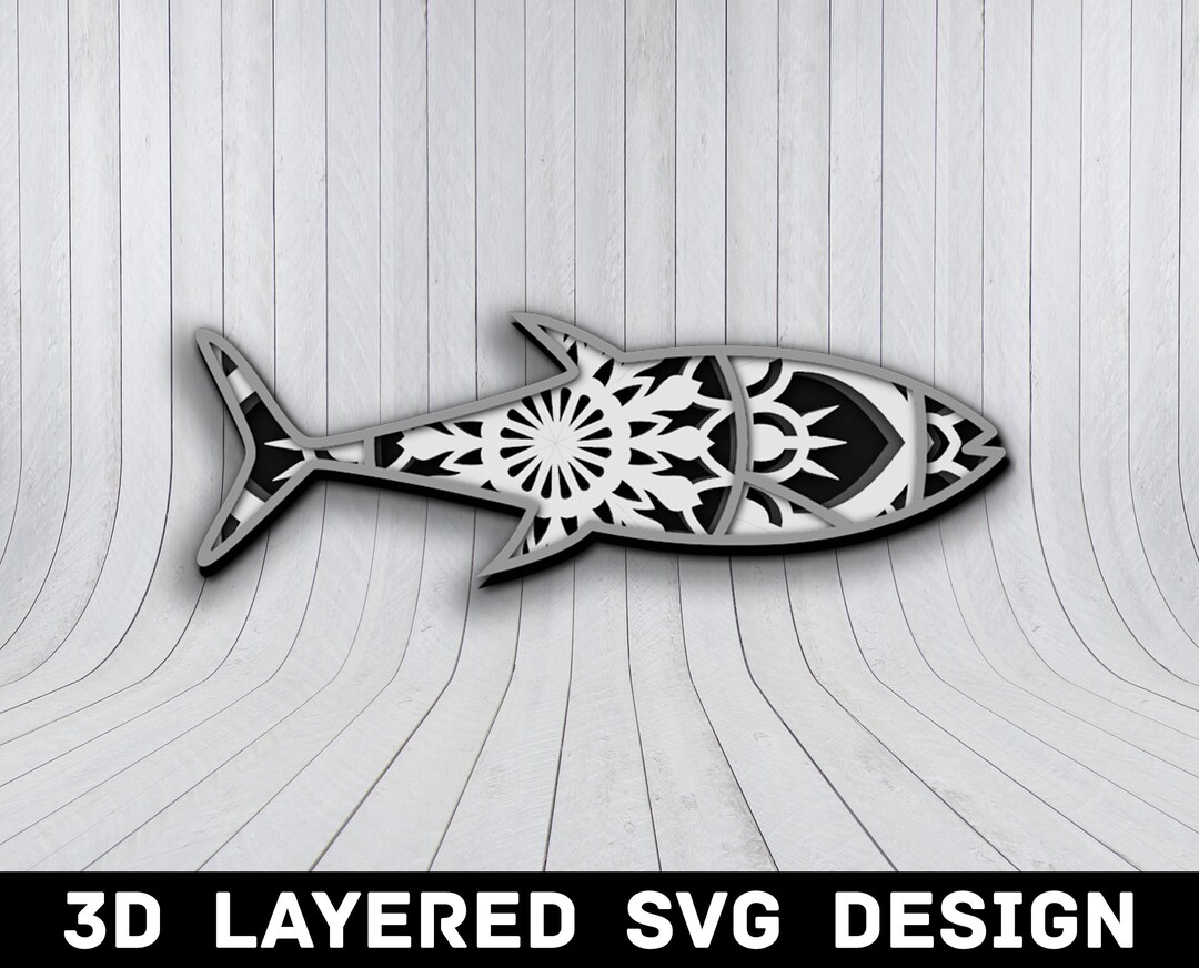 3D Mandala Fish SVG File, Cricut Fish Mandala SVG Files, Fish 3D ...