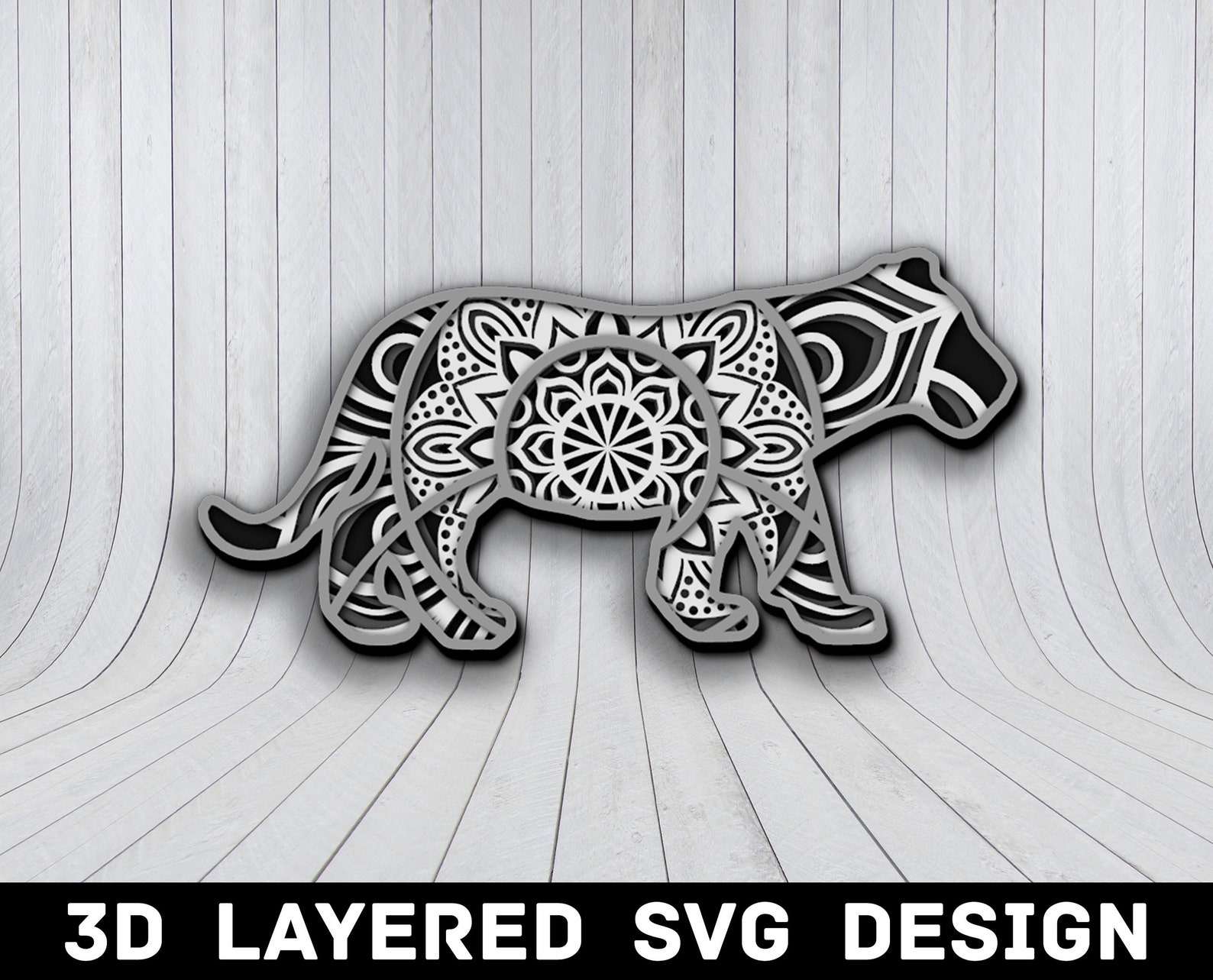 3D Mandala Lion SVG File Lion Mandala SVG Files Lioness 3D - Etsy