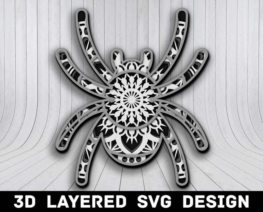 3D Mandala Spider SVG File, Spider Mandala SVG Files, Spidey 3D Mandala ...